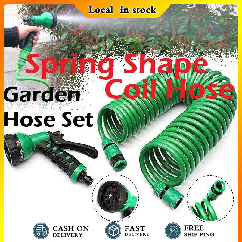 Expandable Coil Hose Flexible Garden Supplies Water Hose Watering 7.5M ...