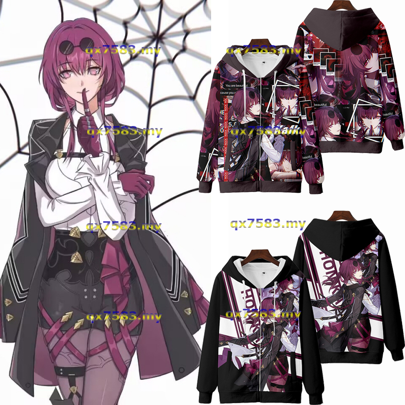 New Anime Honkai Star Rail Kafka Zipper Hoodie Japanese Men's Fashion ...