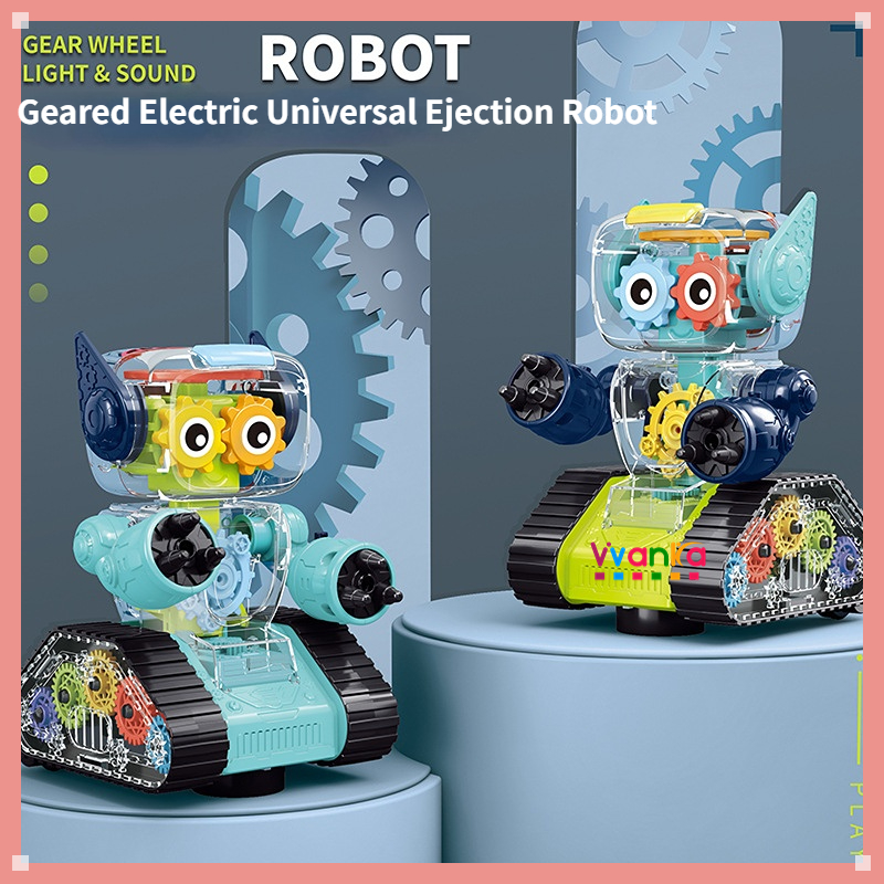 VVANKA [From KL] Electric Gear Robot Toy Light with Walk Avoid ...