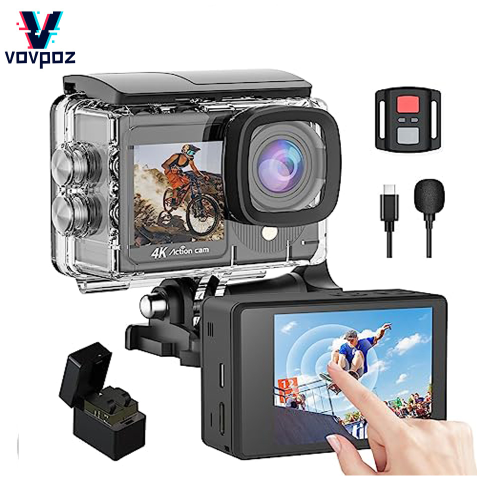 4K Action Camera Touchscreen Dual Screen Ultra HD EIS WiFi Sports ...