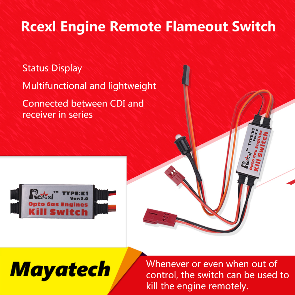 Rcexl 2.0 Opto Gas Engine CDI Kill Switch Flameout Switch for RC Model ...