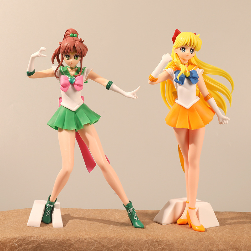 22cm Anime Sailor Moon Figure Kino Makoto Sailor Jupiter Minako Aino ...