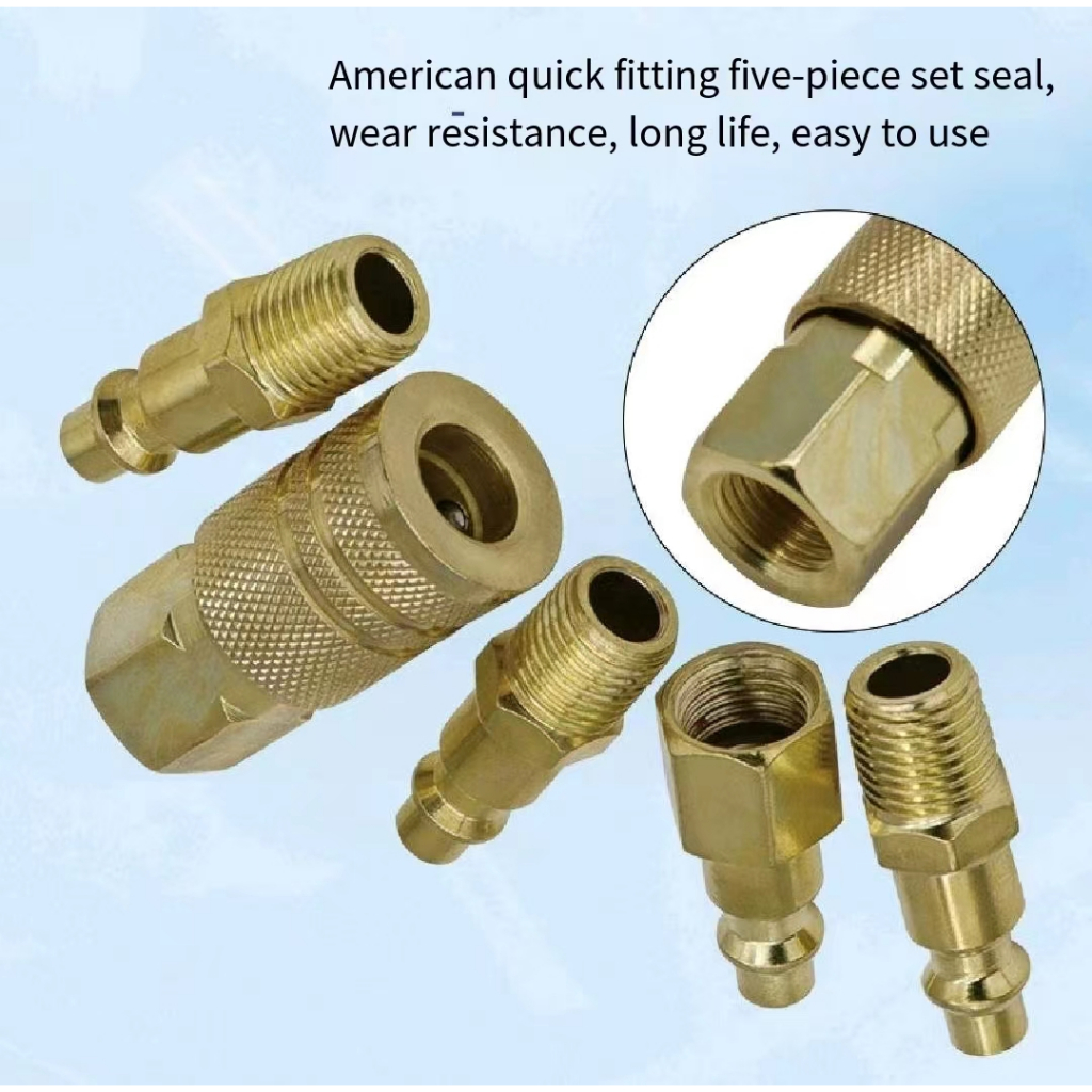 （In Stock）5-piece set of American quick connector 14npt female plug ...
