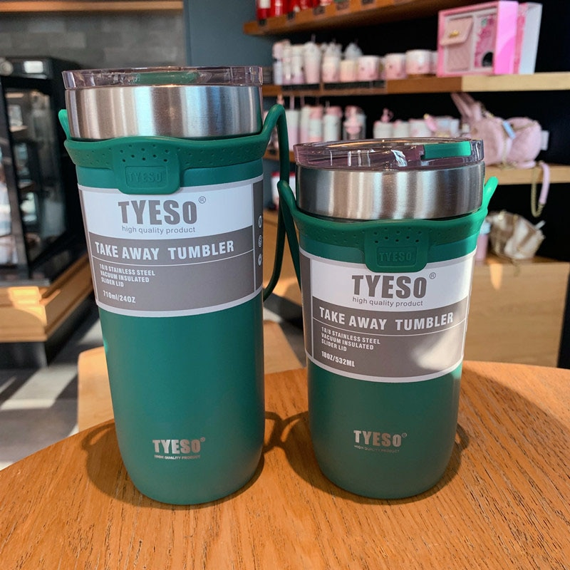 Tyeso Tumbler Stainless Steel Insulated Vacuum Thermos Coffee Mug Water Bottle Handle 550ML ...