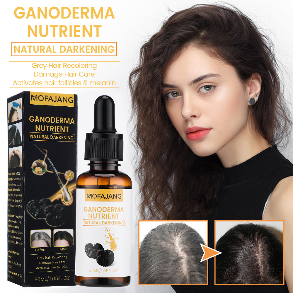 Black Ganoderma Lucidum Gray Hair Liquid,Anti-Greying Hair Serum, DARKA ...
