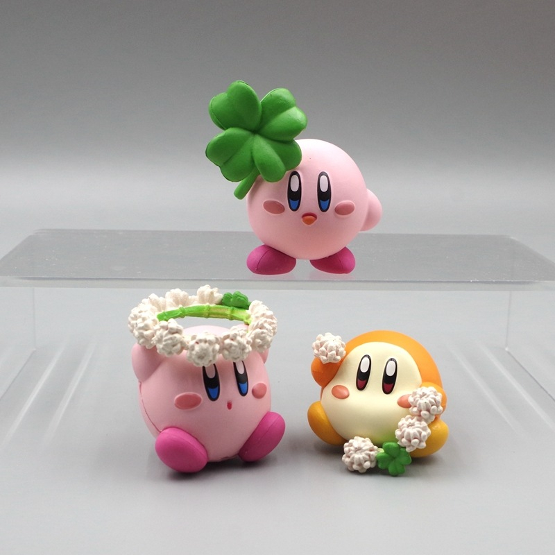 3Pcs/Set 3-5cm Kawaii Kirby Mine Waddle Dee Clover Wreath Cute Anime ...