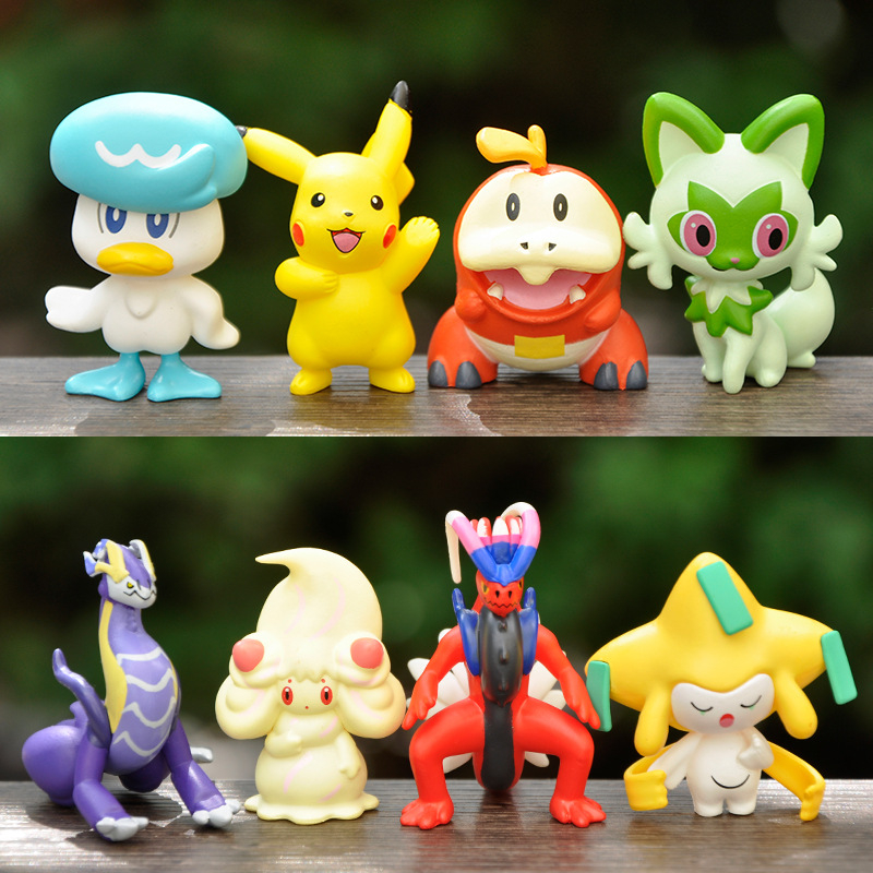 8Pcs/Set 5cm Anime Pokemon Scarlet and Violet Figure Pikachu Jirachi ...