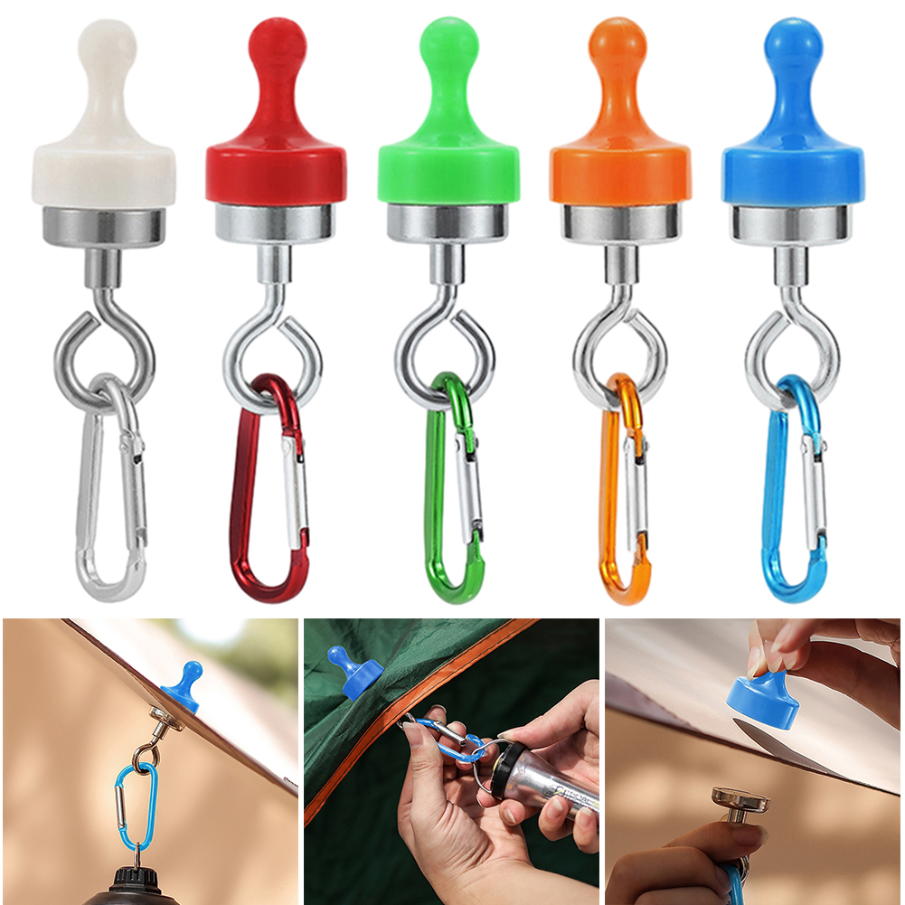 Magnetic Carabiner Keychain D Type Camping Tent Light Hangers Snap Clip ...