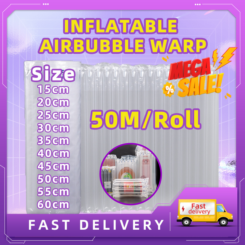 Inflatable air bubble wrap 50m Protective Pack Air Pillows Packaging ...