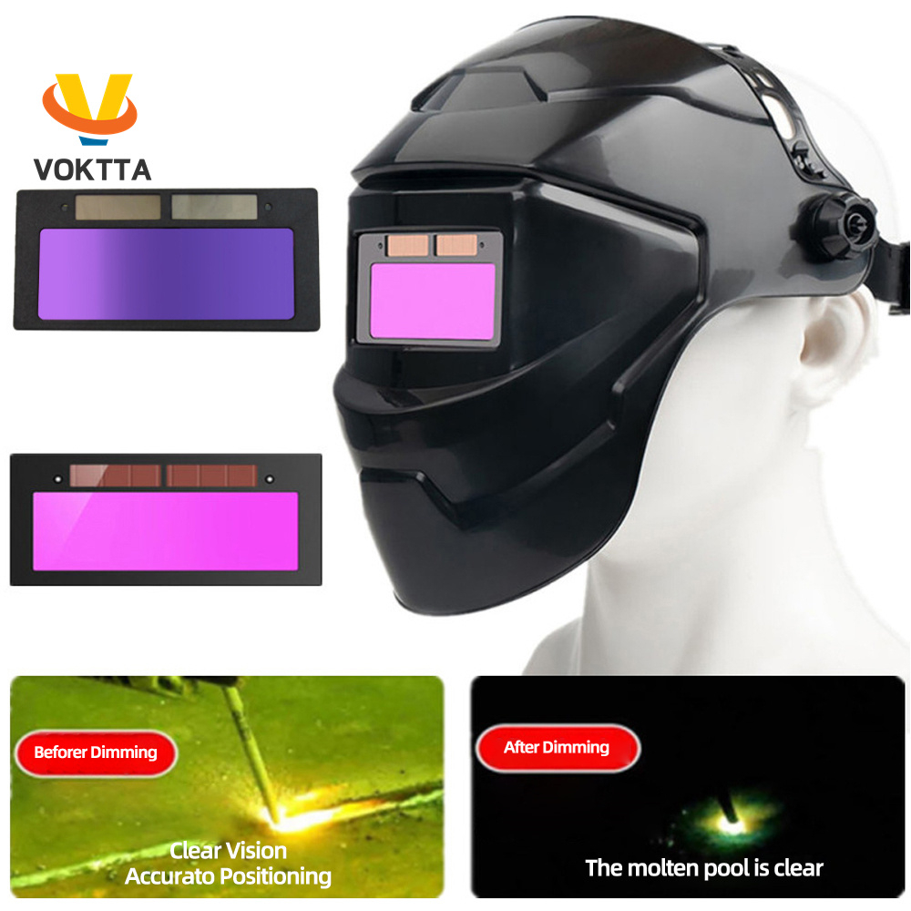 VOKTTA Solar Powered Auto Darkening Welding Glasses Welding Mask Helmet ...