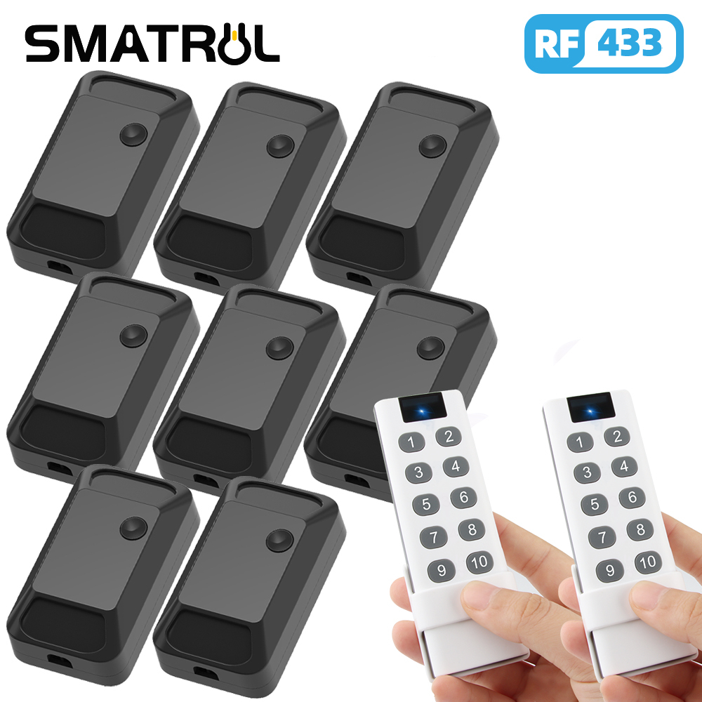 SMATRUL smart Wireless Switch Light Electrical 433MHZ RF 10 Key Remote ...