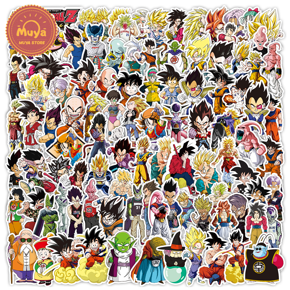 MUYA 100pcs Dragon Ball Anime Stickers for Kids Waterproof Japan ...