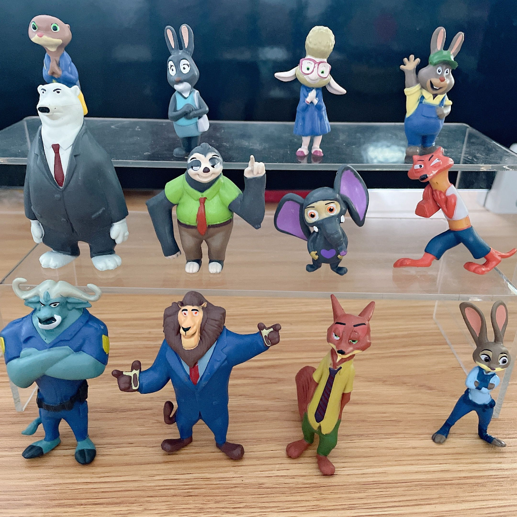 12Pcs/Set Disney Pixar Zootopia Popular Cartoon Anime Action Figure ...