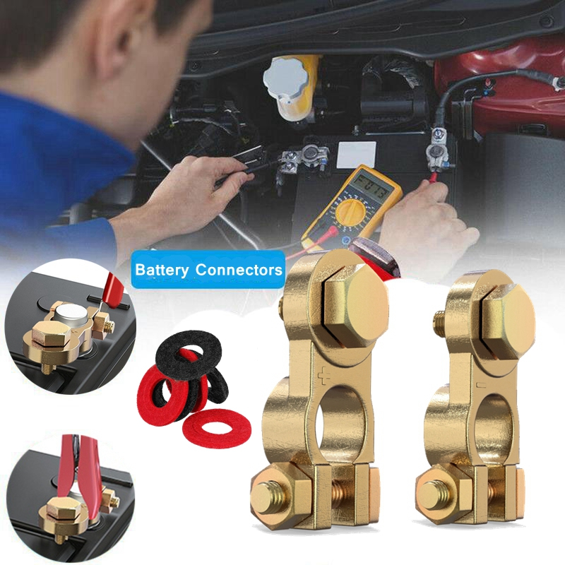 【free gaskets】BMK 2PCS 12V/24V Battery Terminal Clamp Connectors Heavy ...