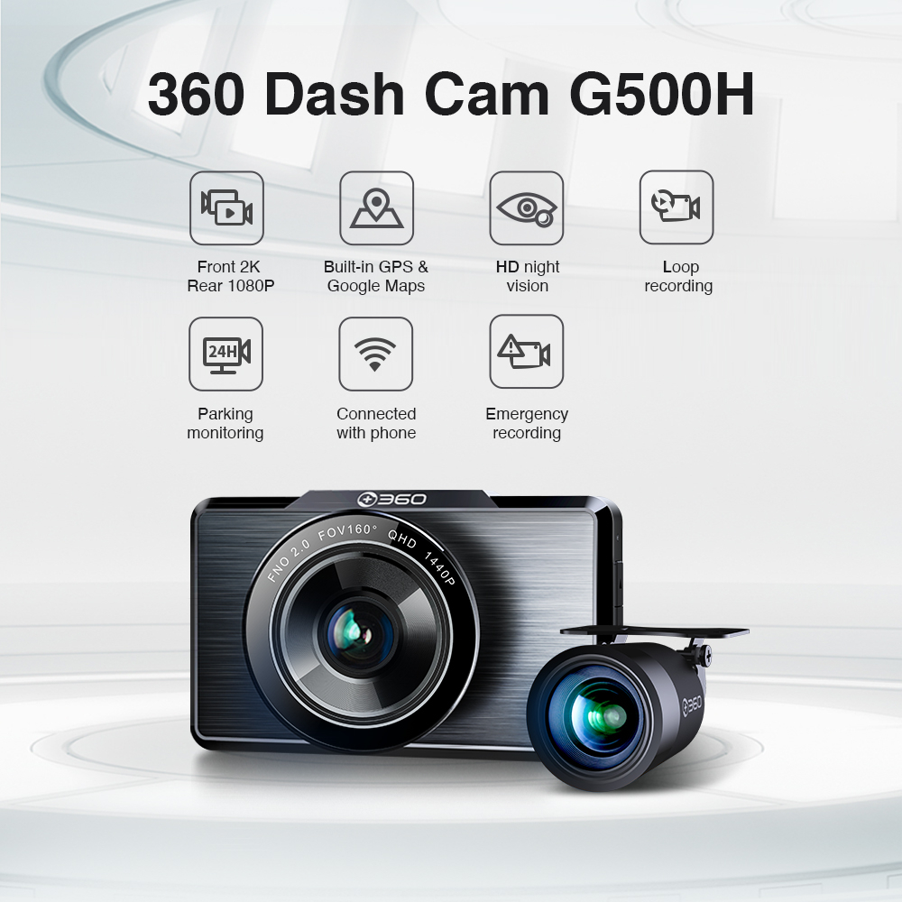 Botslab by 360 dashcam G500H Front and Rear 2K FHD Built-in GPS ...