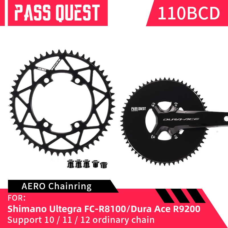 PASS QUEST Chainring Shimano Dura-Ace R9200 Ultegra R8100 Round 110bcd ...