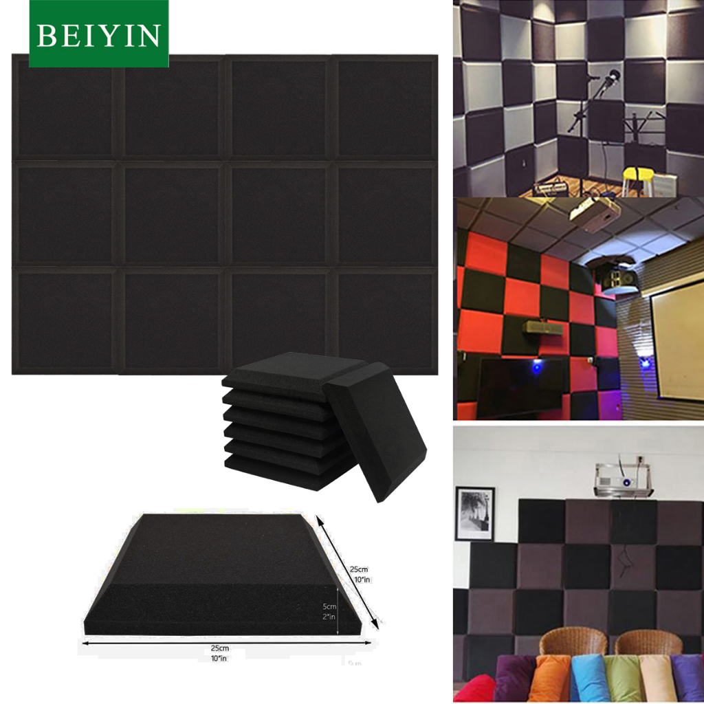 BEIYIN 12 Pcs Acoustic Dampening Soundproof Foam Panels Sound Isolation ...