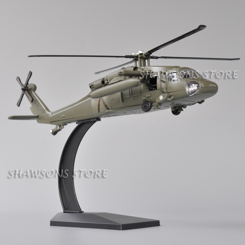 1:72 Scale Diecast Aircraft Model Toy UH-60 Utility Helicopter Gunship Black Hawk Miniature ...