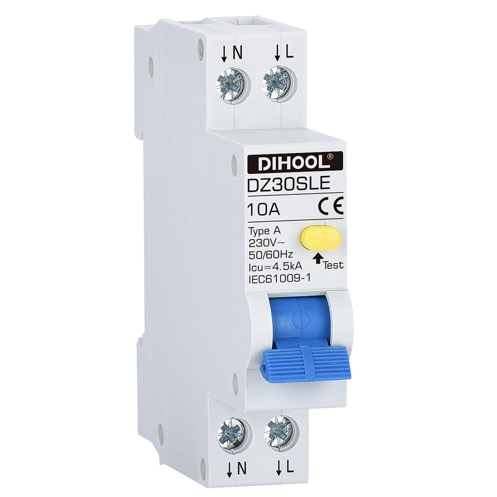 18mm A RCBO RCD ELCB 1P-N residual current circuit breaker 30mA MCB overload leakage protection ...
