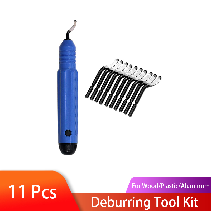 Deburring Tool Kit, 10pcs Rotary Deburr Blades Set with Handle Debur ...
