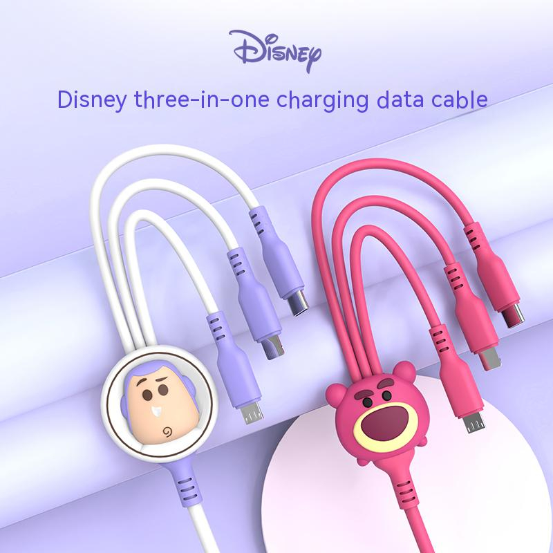 Disney data cable 3-in-1 1.5m 66W fast charging soft silicone TPE ...