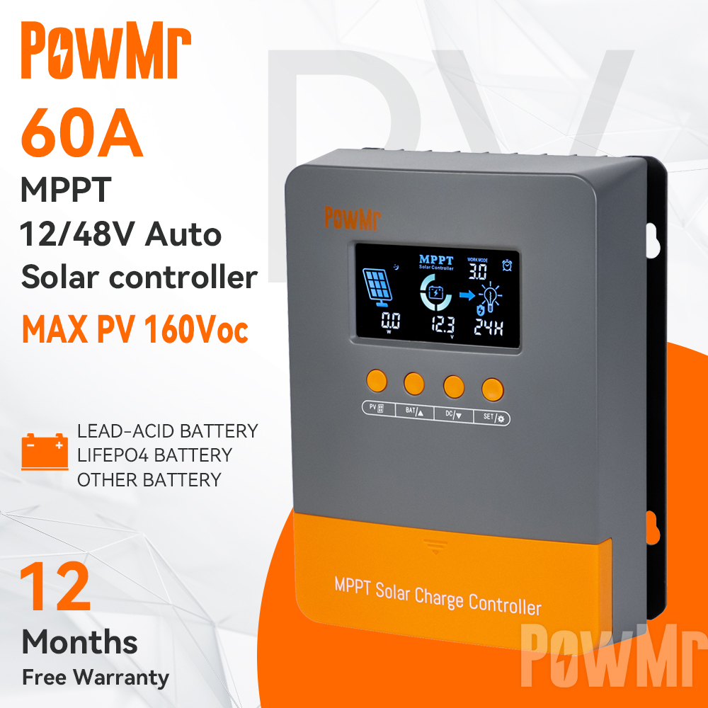 【Local Delivery】PowMr MPPT 60A Solar Charger Controller 12V/24V/36V/48V ...