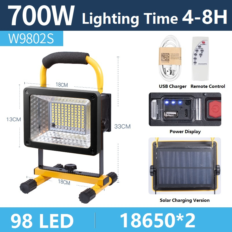 Smiling Shark W9802 Solar Light Work Floodlight Super Bright Portable ...