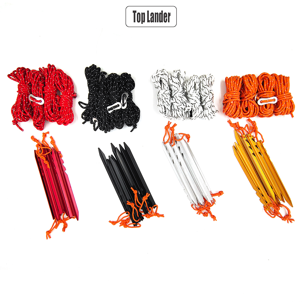 Camping Accessory 8 Pcs Tent Stakes and Guylines Reflective Flysheet ...