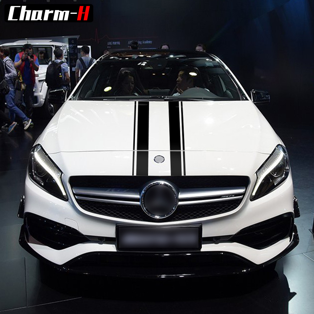 Edition 1 Hood Bonnet Stripes Sticker for Mercedes Benz A CLA C GLC E ...