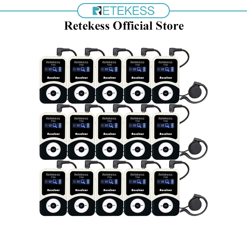 Retekess T131 Wireless Tour Guide System Receiver with 3.5mm One-Side ...