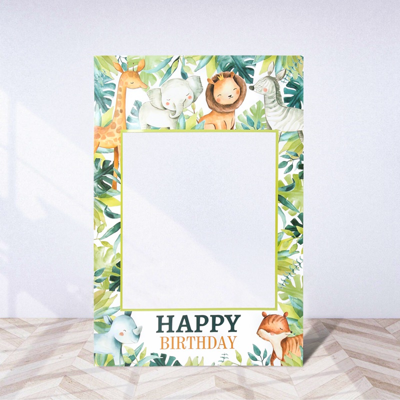 Safari Theme Paper Frame Photo Prop Selfie Booth Picture Handheld ...