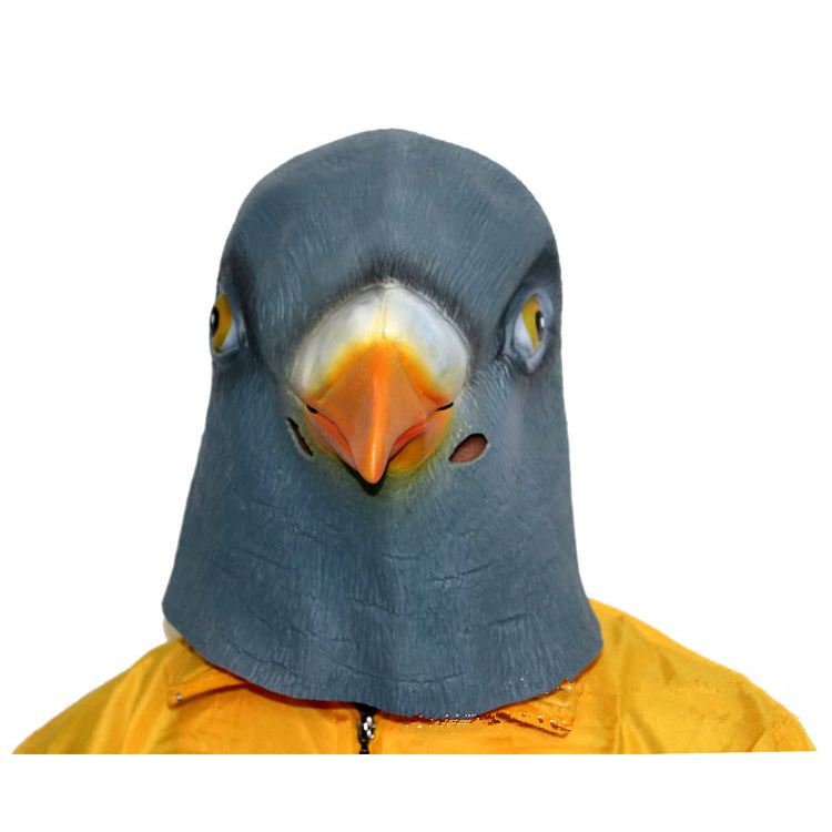 Halloween Funny Pigeon Head Cover Dove Style Cosplay Headgear Festival ...