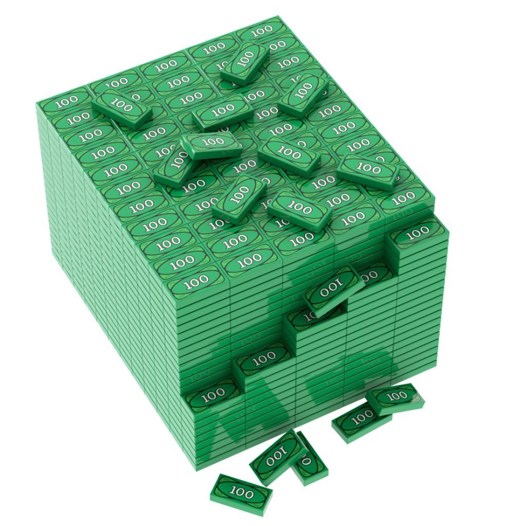 Money Pretend Play Printed Dollar USD MOC Building Blocks Toys Kids ...