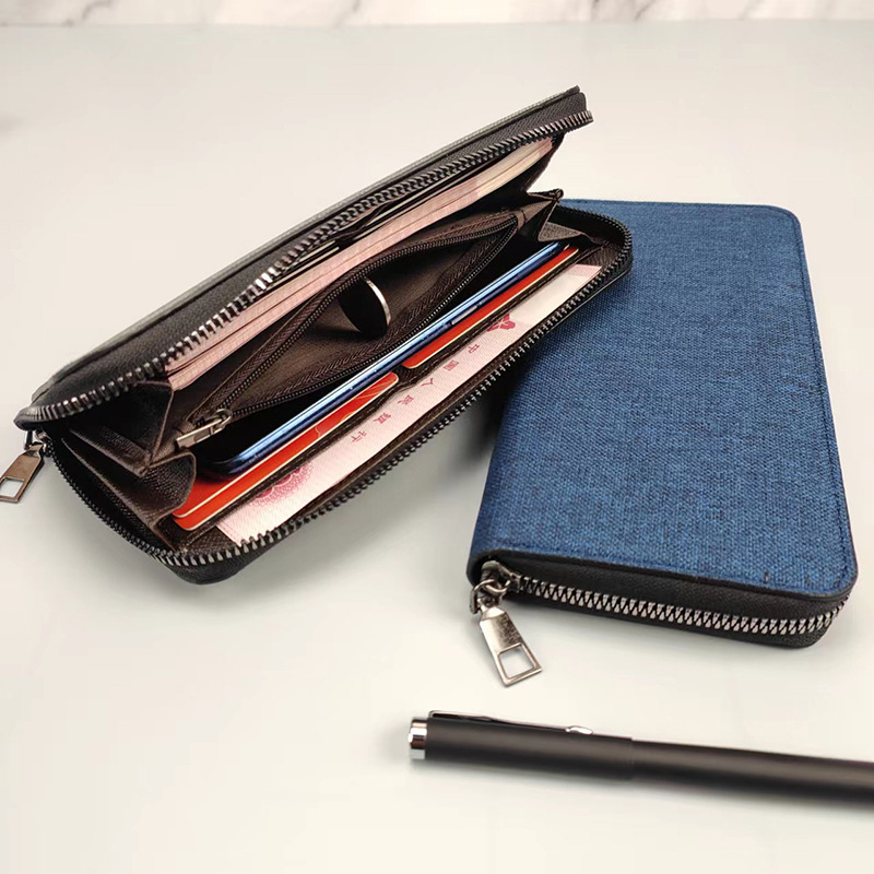 New Men's Long Zippered Wallet With Large Capacity And Multi Card ...