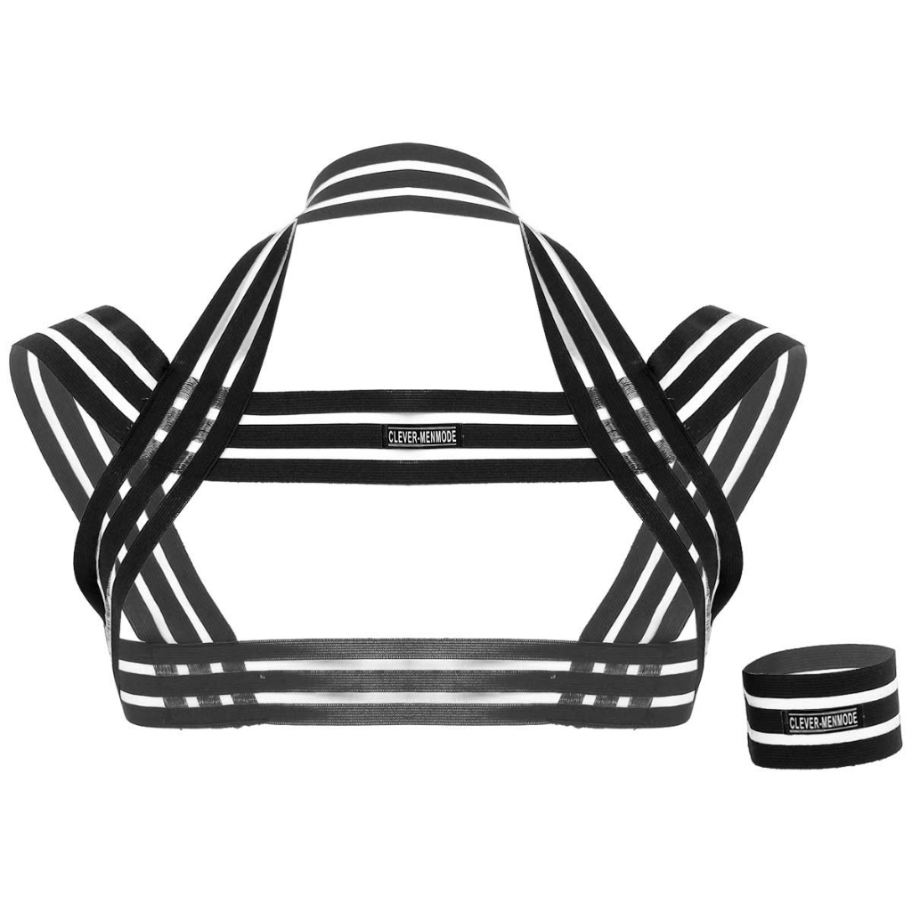 Men Elastic Shoulder Straps Halter Body Chest Harness Clubwear Costume ...