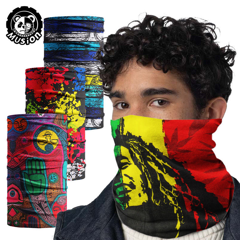 Musion Men Sun Protection Neck Mask Red Bandana Motorcycle SPF 30 ...