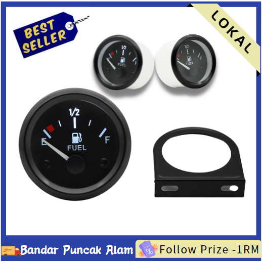 2'' 52mm Fuel Level Gauge, Pointer 12V Car Fuel Tank Meter with LED ...