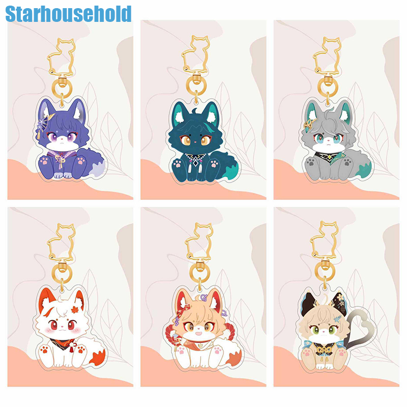 Genshin impact wanderer cat keychain xiao nahida acrylic pendant ...