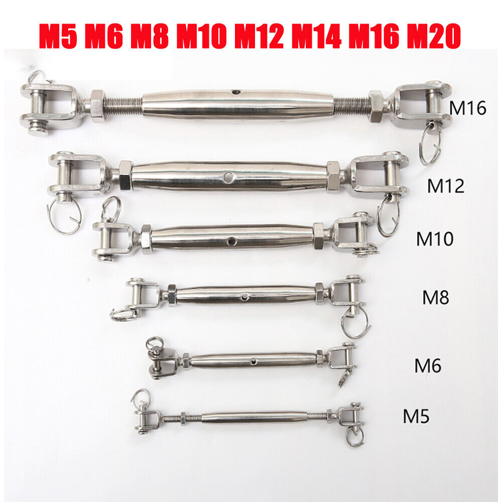M5 ~ M20 Stainless Steel Closed Body Turnbuckle Jaw & Jaw Wire Rope ...