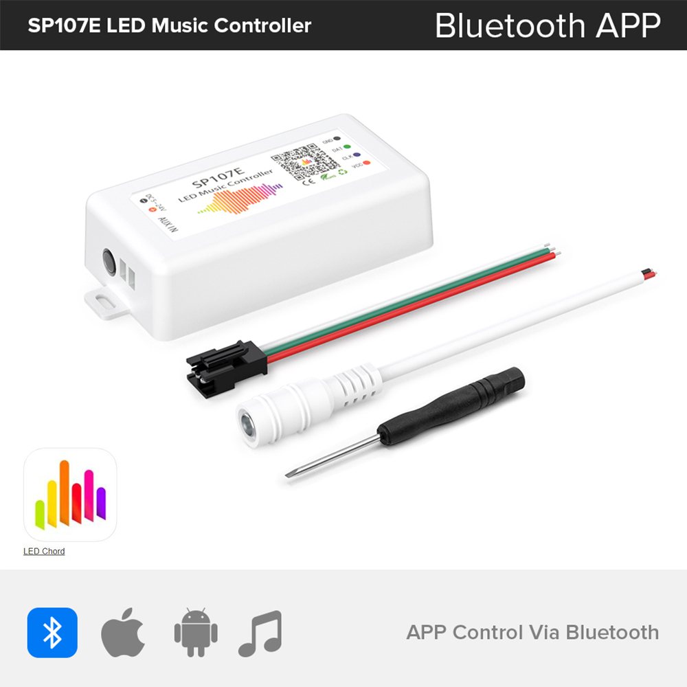 5-24V LED Music Controller SP107E APP Control For WS2811 WS2812 Pixel ...