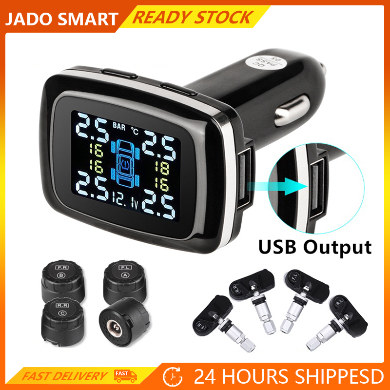 JADO TPMS Car Tire Pressure Alarm Monitor System Auto Security Alarm ...