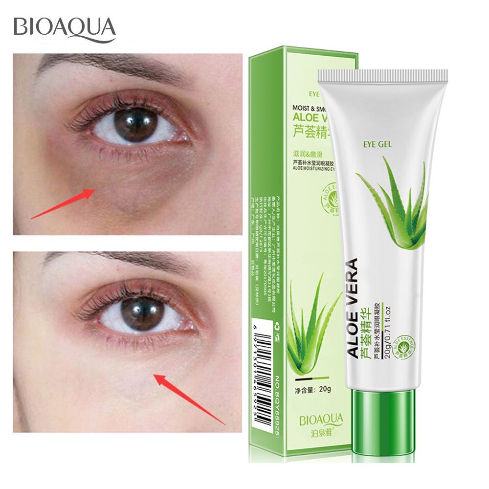 BIOAQUA Aloe Vera Moisturizing Eye Cream Remove Dark Circles Eye Bags Puffiness Anti Wrinkles ...