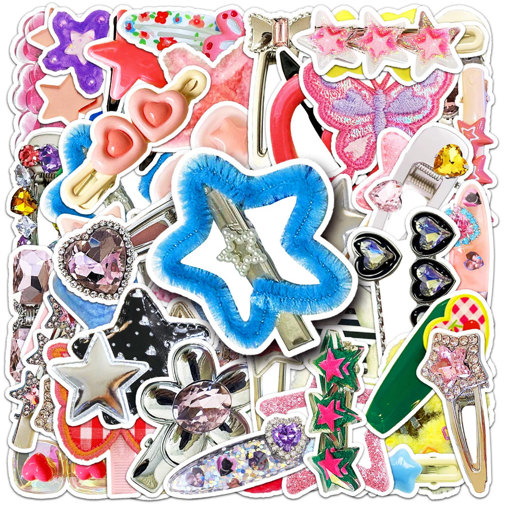 50 Piece Funny Cute Hairpin Girls Stickers For laptops/phones/Helmet ...