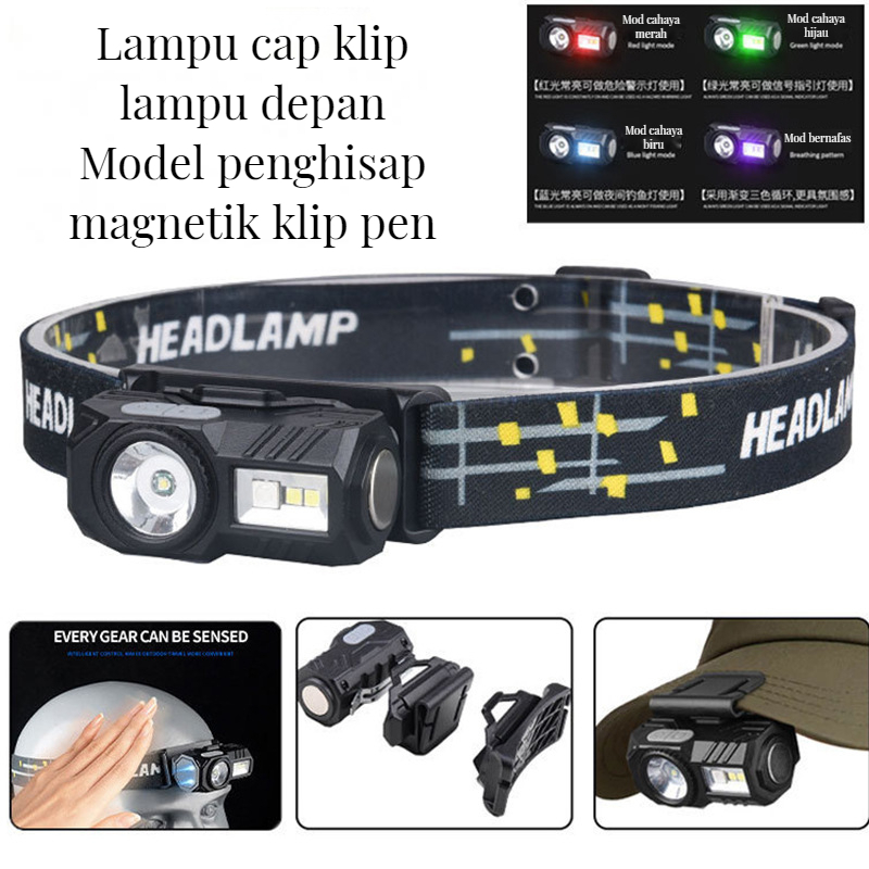 (local delivery) strong light sensor headlight zoom outdoor waterproof ...