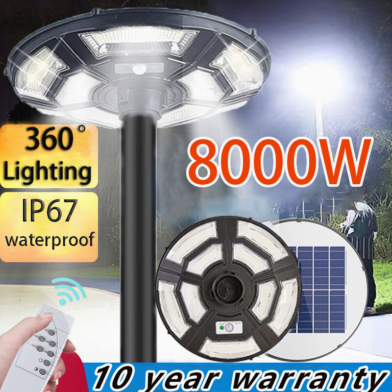 (10 Years Warranty) solar street light 8000W UFO solar light outdoor solar floodlight Garden ...