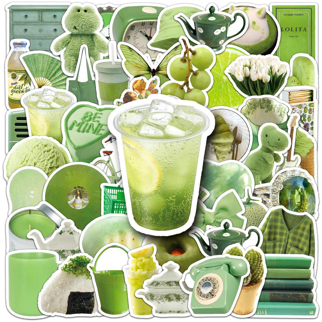 50 Piece Ins Style Green Summer Stickers For Helmet/Car/Motor/laptops ...