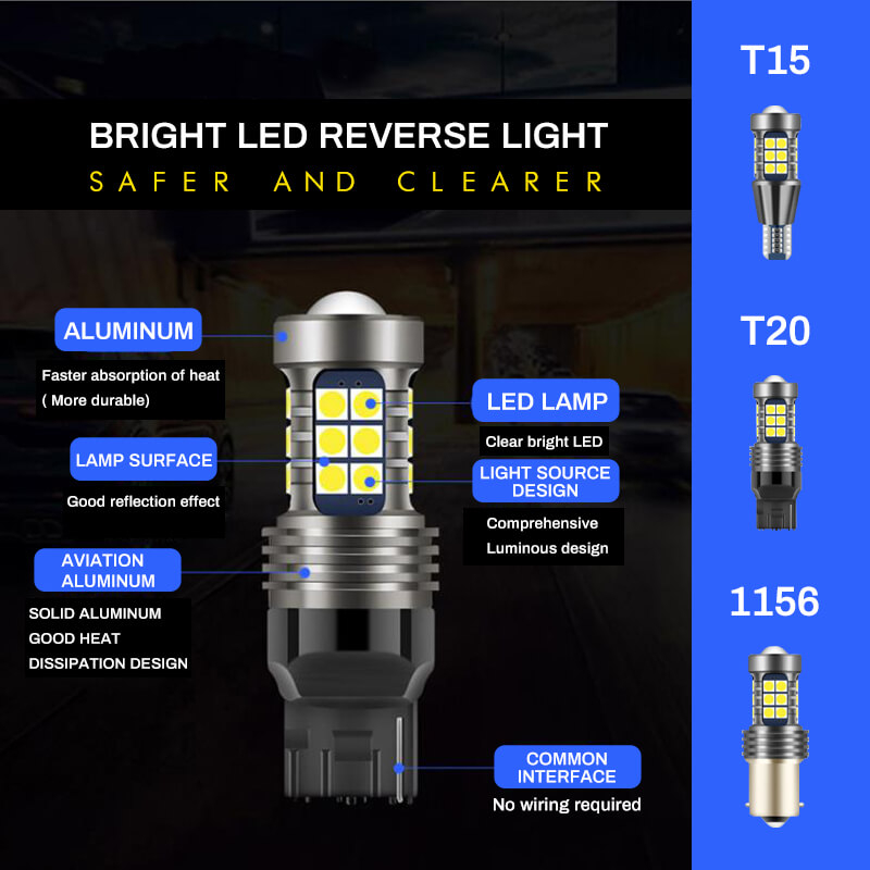 【1PCS】27LED Car LED Reverse Light Bulb Flash & Non Flash T15/W16W T20 ...