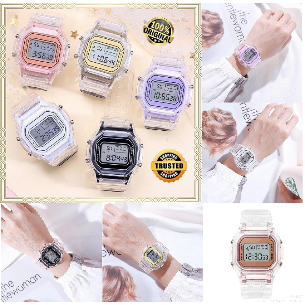 Hot-selling Sports Series Transparent Small Square Electronic Watch Men ...