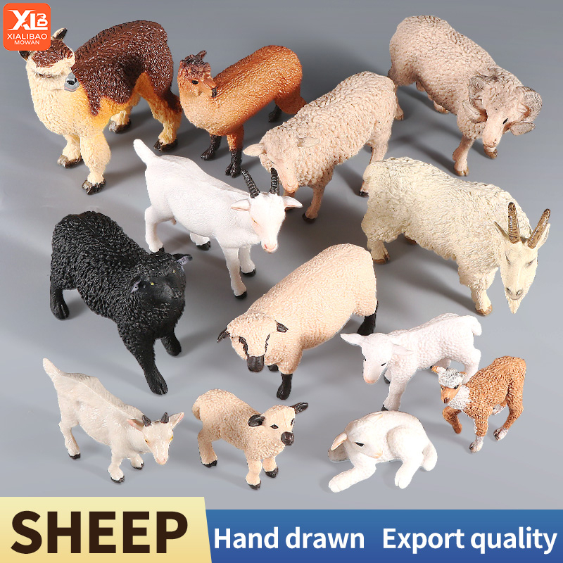 Farm Animals Simulation Alpaca Sheep Goat Model Action Figure Figurines ...