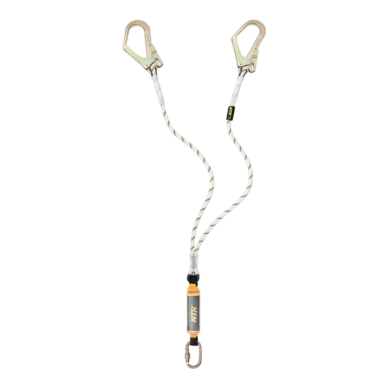Double Leg Safety Lanyard External Shock Absorber Fall Protection ...